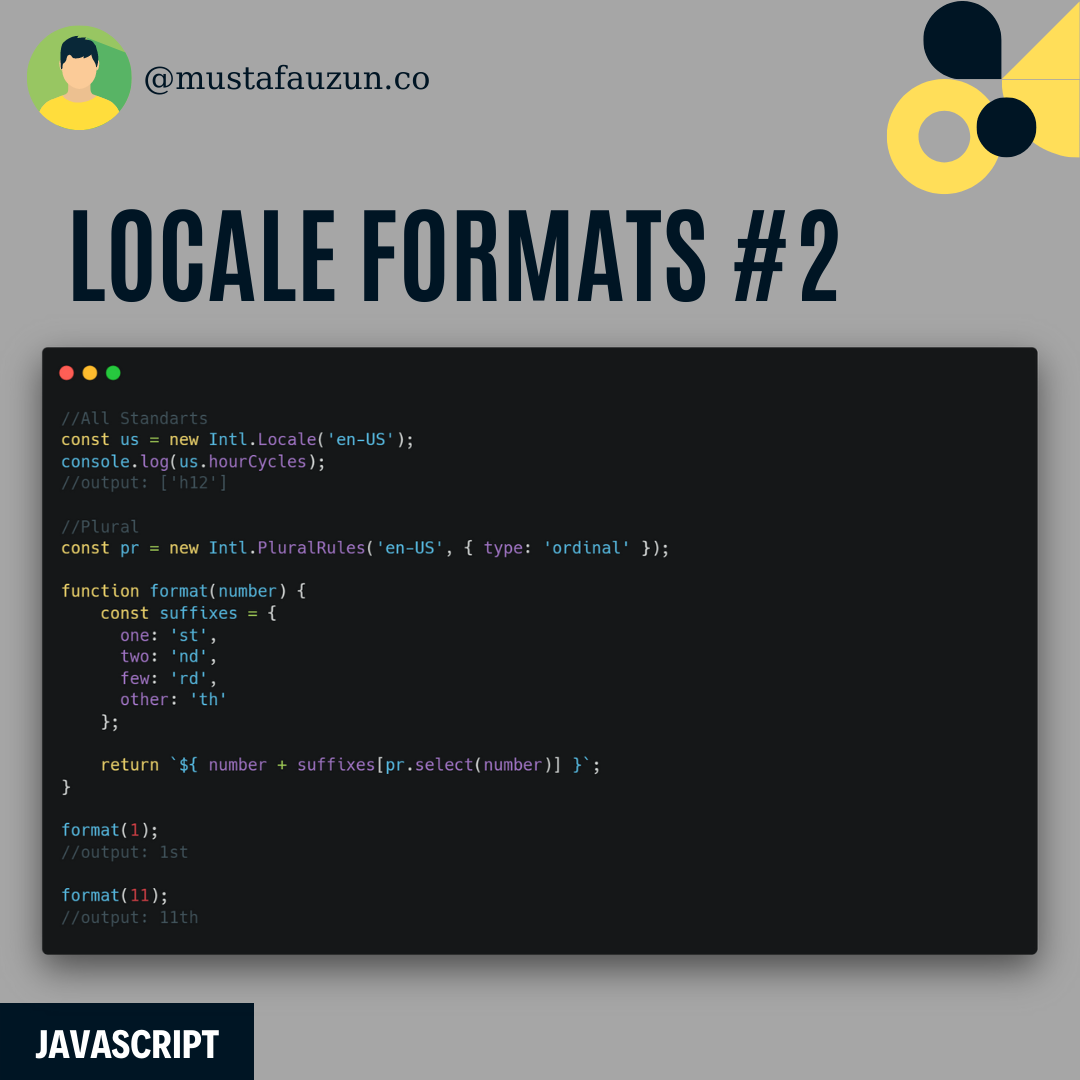Javascript, Locale Formats #2 – Mustafa Ateş UZUN Blog