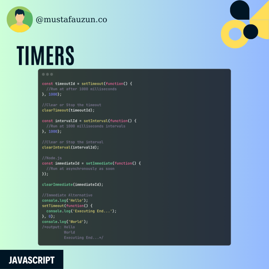 Javascript, Timers – Mustafa Ateş UZUN Blog Javascript, Timers – Mustafa Ateş UZUN Blog