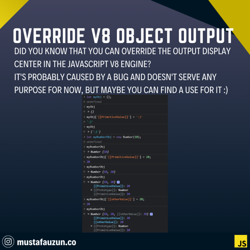 Javascript Override V8 Object Output Mustafa Ateş Uzun Blog