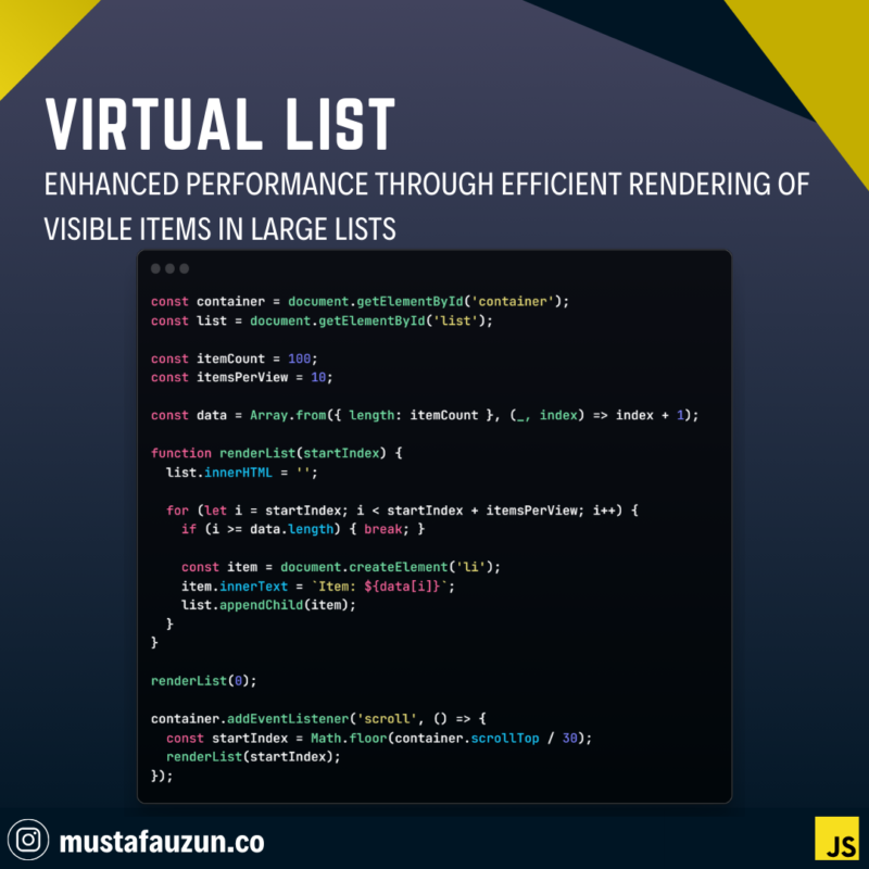 Javascript, Virtual List – Mustafa Ateş UZUN Blog