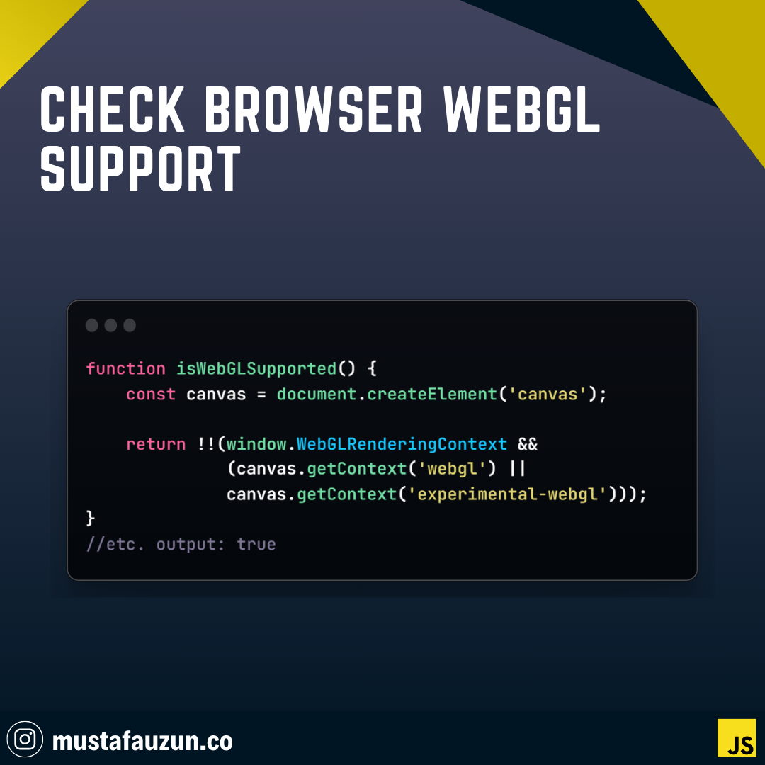 Javascript, Check Browser WebGL Support – Mustafa Ateş UZUN Blog Javascript, Check Browser WebGL Support – Mustafa Ateş UZUN Blog