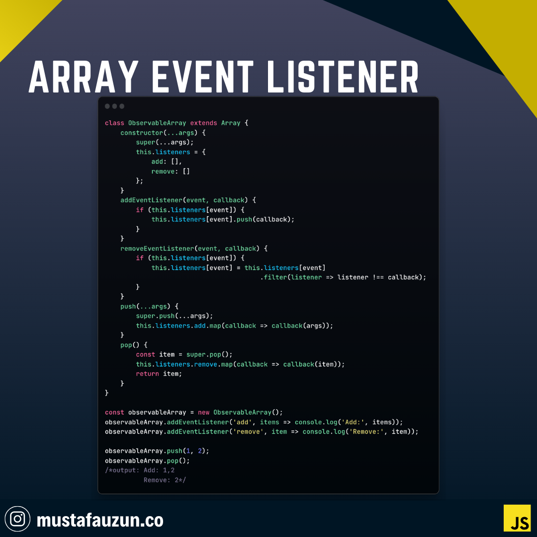 Javascript, Array Event Listener – Mustafa Ateş UZUN Blog Javascript, Array Event Listener – Mustafa Ateş UZUN Blog